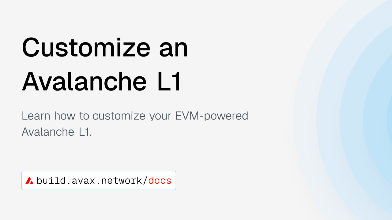 Customize an Avalanche L1 | Avalanche Builder Hub